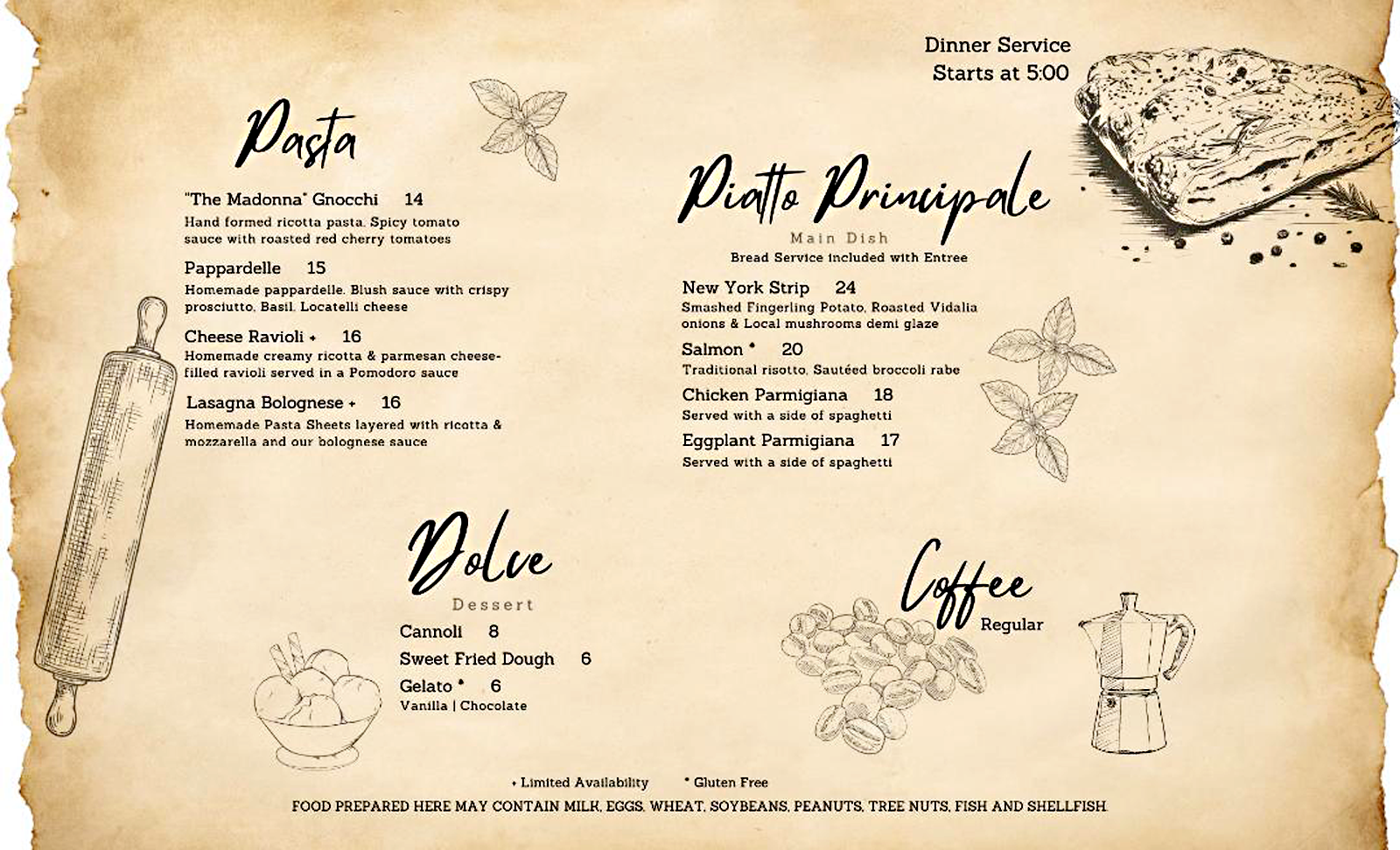 Menu - The Italian American Citizen's League